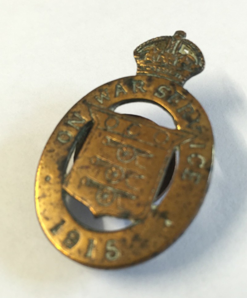 On War Service badge - Egham Museum